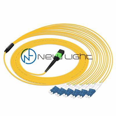 China MTP To LC Breakout Cable MPO Patch Cord with G657A1 12 Fiber and Low Insertion Loss ≤ 0.75dB for sale