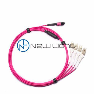 China OM4 100G Transmission 12 Strand MTP Patch Cable with 850/1300nm Wavelength and 3.0mm Diameter for sale