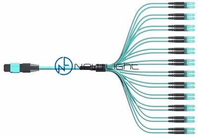China 24 Fiber OM3-150/300 MPO MTP Cable with 40G/100G Transmission and Male Or Female Connector Options for sale