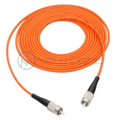China 5m FC Fiber Optic Patch Cord with 62.5/125um Multimode Fiber for Widband Transmission for sale