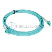 China Aqua 100G FTTH Base Station OM4 LSZH Duplex Fiber Optic Patch Cord for High-Speed Data Transmission for sale