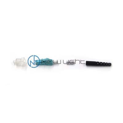 China Aqua OM3/OM4 LC Fiber Optic Connector with 0.3dB Insertion Loss and 3.0mm Connector Type for sale