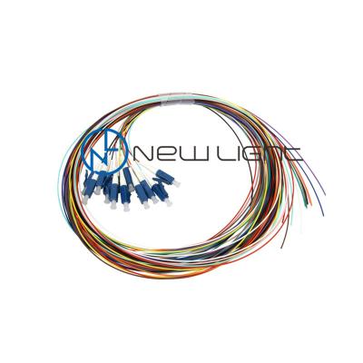 China 12 Core 1.5M LC Fiber Optic Pigtail with 0.3dB Insertion Loss for Telecommunication Networks for sale