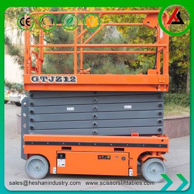 China 300kg Electric Mobile Scissor Lift Platform Motorized Self Propelled Scissor Lift for sale