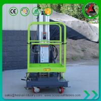 China Vertical Aluminum Mast Lift Table Hydraulic Single Man Electric Lift for sale