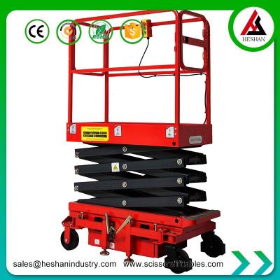 China 300kg Narrow Aisle Scissor Lift 4.8M Portable Hydraulic Lift Table for sale