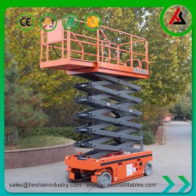 China 10m Electric Single Man Lift Self Propelled Extendable Platform Scissor Lift for sale