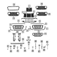 China FARPREEY 7HQ93TZZAA Grille Surround for 2018-2024 Jeep Wrangler for sale