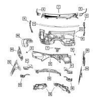 China FARPREEY 5512907AF Fender Top Plate Grille for 2016-2025 Dodge Durango Jeep Grand Cherokee for sale