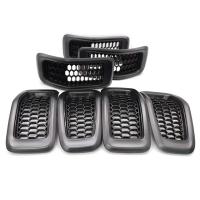 China Gray + Black Front Upper Outer Grille Insert Accessory for Jeep Cherokee 2014-2018 Car Replacement Parts 6CY39XS9AC 5RB21XS9AB for sale