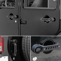 China FARPREEY Aluminum Alloy Armrest Interior Trim Cover and Exterior Door Handle Trim Kit (Black) for Jeep Wrangler JK 2007-2018 for sale