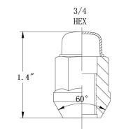 China 20-pack Chrome Raised Acorn Lug Nuts 1/2