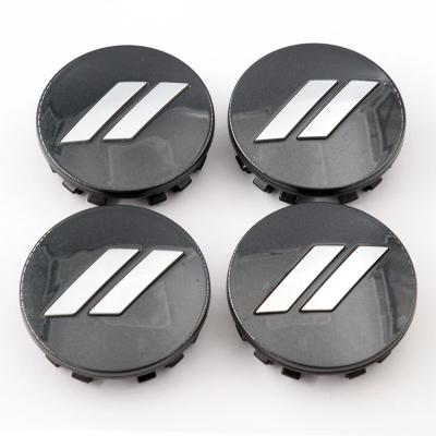 China FARPREEY Diameter 63mm 4-Piece Set 6CZ27RXFAA Bright Black Chrome Stripe Wheel Center Caps For2017-2023 Dodge Challenger for sale