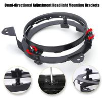 China JK JL 7-Inch Headlight Plus Mounting Bracket for 2018-2021 Jeep Wrangler Conversion Ring Bucket Base 4 Piece for sale