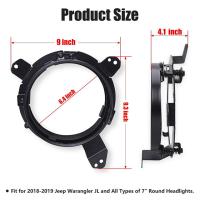 China JK JL 7-Inch Headlight Plus Mounting Bracket for 2018-2021 Jeep Wrangler Conversion Ring Bucket Base 4 Piece for sale