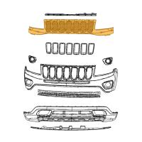 China FARPREEY 68213198AA Front Center Grille Frame Plastic Black Grille for 2014-2017 Jeep Compass for sale
