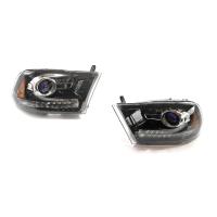 China For 13-18 Dodge Ram 2500 3500 Factory Style Black LED DRL Projector Headlamp 68274985AC 68274984AC Brand FARPREEY for sale