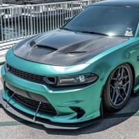 China For 2015-21Dodge Charger SRT Hellcat Style Carbon Fiber Front Hood Bonnet with Vents for sale
