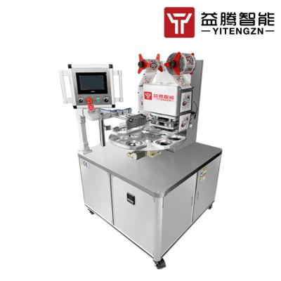 China 3000W Aluminum Food Tray Sealer Machine Plastic Rotary Tray Sealer For  Jelly Yogurt for sale