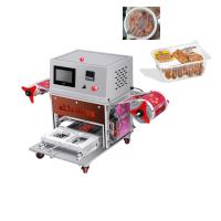 China 1200W Tabletop Plastic Food Tray Sealing Machine Semi Auto for sale