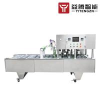 China 3.5KW Continuous Plastic Food Tray Sealing Machine Tray Heat Sealer For Supermarket for sale