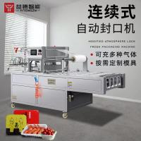 China 3Kw Vacuum Packaging MAP Tray Sealer Machine Lunch Plate Packing Machine Food Long Storage Time for sale