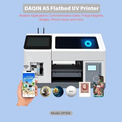 China Desktop A5 UV Flatbed Printer DP308 AI Smart Background Removal Mini UV Printing Machine for Phone Case for sale
