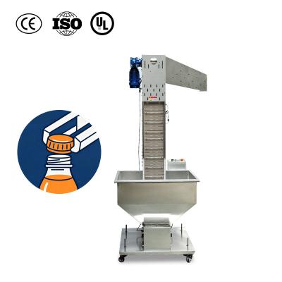 China Fully Enclosed Cap Elevator Conveyor Hygienic Cap Feeding Machine 0.37KW for sale