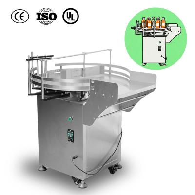 China Automatic Rotary Bottle Unscrambler with Adjustable Guide Rails, Variable-Speed Operation, and Reversible Rotation for sale