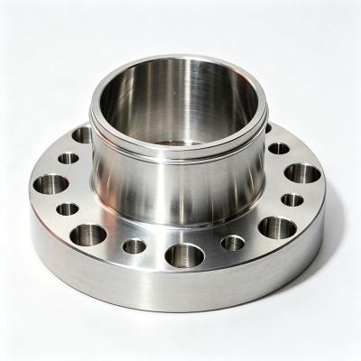 China Custom CNC Machined Stainless Steel Flange Connector with Precision Inner Bore and Corrosion Resistance for sale