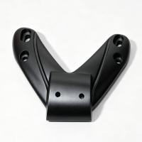 China Custom CNC Machined Black Hard Anodized 6061 T6 Aluminum Alloy V Shape Mounting Bracket with Slotted Adjustment Holes for sale