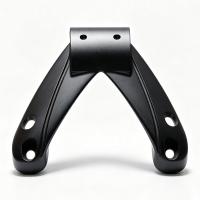 China Custom CNC Machined Black Hard Anodized 6061 T6 Aluminum Alloy V Shape Mounting Bracket with Slotted Adjustment Holes for sale