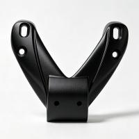 China Custom CNC Machined Black Hard Anodized 6061 T6 Aluminum Alloy V Shape Mounting Bracket with Slotted Adjustment Holes for sale