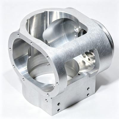 China Custom 5 Axis CNC Milled 6061 T6 Aluminum Alloy Hollow Housing with Uniform Matte Silver Finish for sale