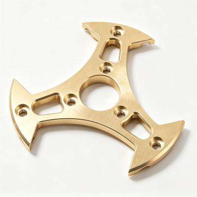 China Custom CNC Machined Brass Tri Arm Spacer Flange Plate  Milling Customizable Hole Layout and Anti Wear Finish for sale