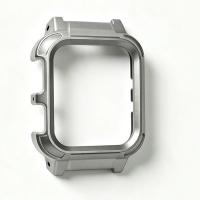China Custom CNC Machined Grade 5 Titanium Alloy Smart Watch Bumper Case with Fine Wire Draw Brushed Finish for sale