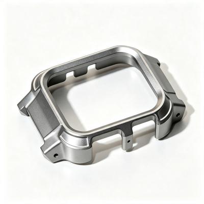 China Custom CNC Machined Grade 5 Titanium Alloy Smart Watch Bumper Case with Fine Wire Draw Brushed Finish for sale