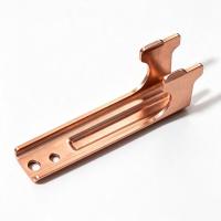 China Custom CNC Machined T2 Pure Copper Slotted Mounting Bracket with Precision Adjustable Long Slot for sale