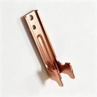 China Custom CNC Machined T2 Pure Copper Slotted Mounting Bracket with Precision Adjustable Long Slot for sale