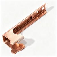 China Custom CNC Machined T2 Pure Copper Slotted Mounting Bracket with Precision Adjustable Long Slot for sale