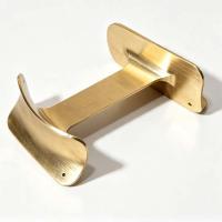 China Custom CNC Machined T2 Oxygen-Free Pure Copper Brass Bracket with Brushed Brass Finish for sale