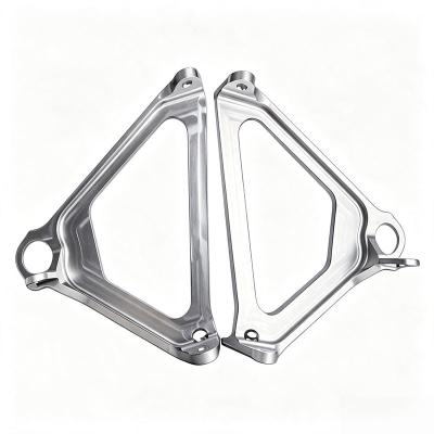 China Custom CNC Machined Aerospace-Grade Titanium Alloy Triangle Bracket with Five-Axis Precision and Fine Brushed Surface for Motorcycle Support Mount for sale