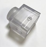 China Custom CNC Machined Clear Acrylic Square Housing with Precision Milled Threads and High-Transparency for Flow Sensor Applications for sale