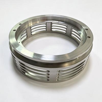China CNC Machined 6061-T6 Aluminum Heat-Dissipating Ring Housing with Multi-Slot Ventilation for High-Precision Motor Cooling for sale