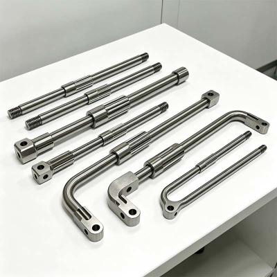 China Precision CNC Machined Stainless Steel Long Shaft and Bent Link Rod with Customizable Dimensions for Mechanical Linkage for sale