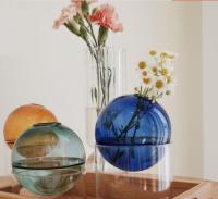 China Borosilicate Glass Essential Oil Bottle Aromatherapy Ball Vase Set for sale