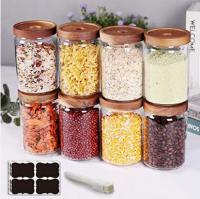 China Cylinder Airtight Clear Glass Canisters For Grains Noodles Candies for sale