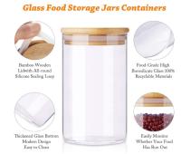 China Novolink High Borosilicate Glass Storage Jar Bottles With Bamboo Lids for sale