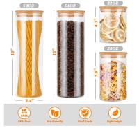 China Novolink High Borosilicate Glass Storage Jar Bottles With Bamboo Lids for sale