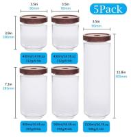 China Flour Glass Kitchen Canisters Thick Stackable Natural Style Set Of 5 for sale